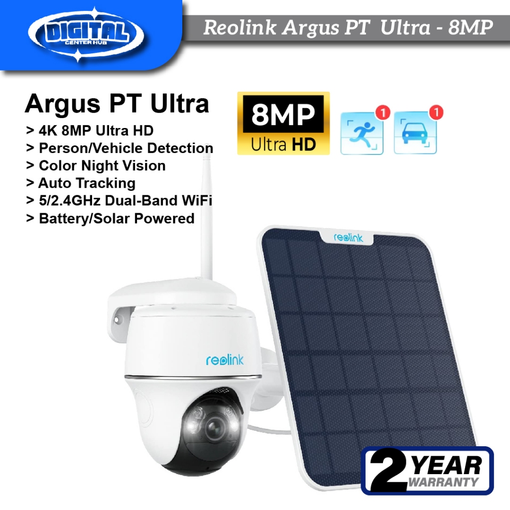 Reolink Argus PT Ultra 8MP Smart AI Wire-Free Pan-Tilt Security Camera | 16x Digital Zoom ...