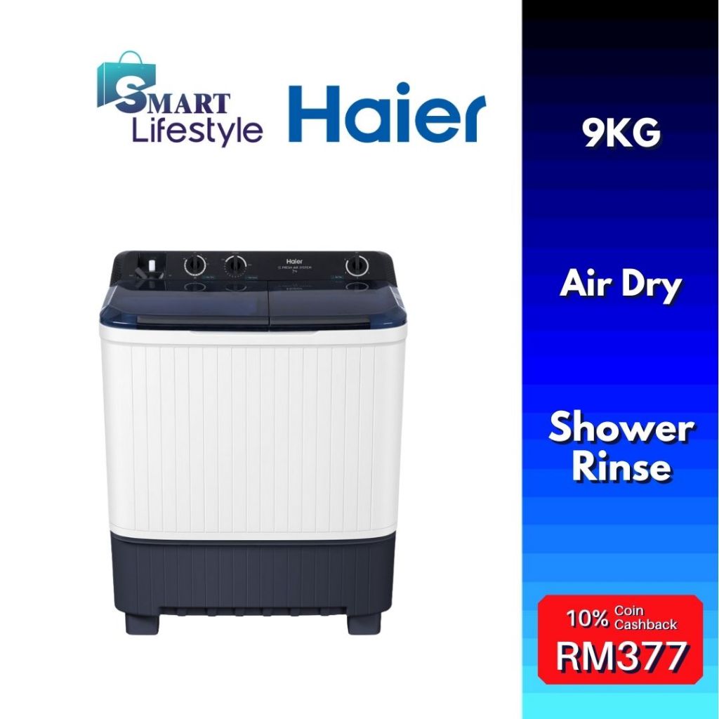 Haier 9KG Semi Auto Washing Machine Twin Tub HTW90-M1217 | Shopee Malaysia