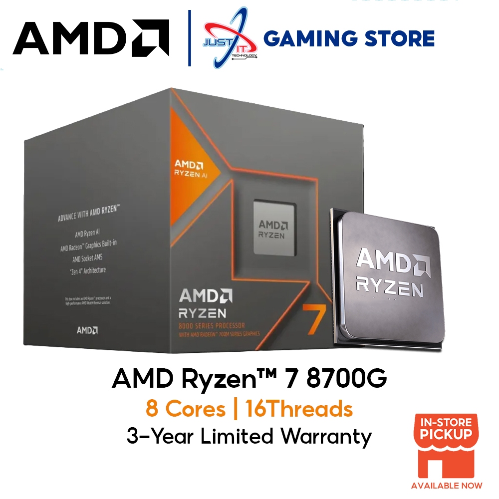 AMD RYZEN 7 8700G 4.2GHz Up to 5.1GHz 16MB AM5 PROCESSOR WITH AMD ...