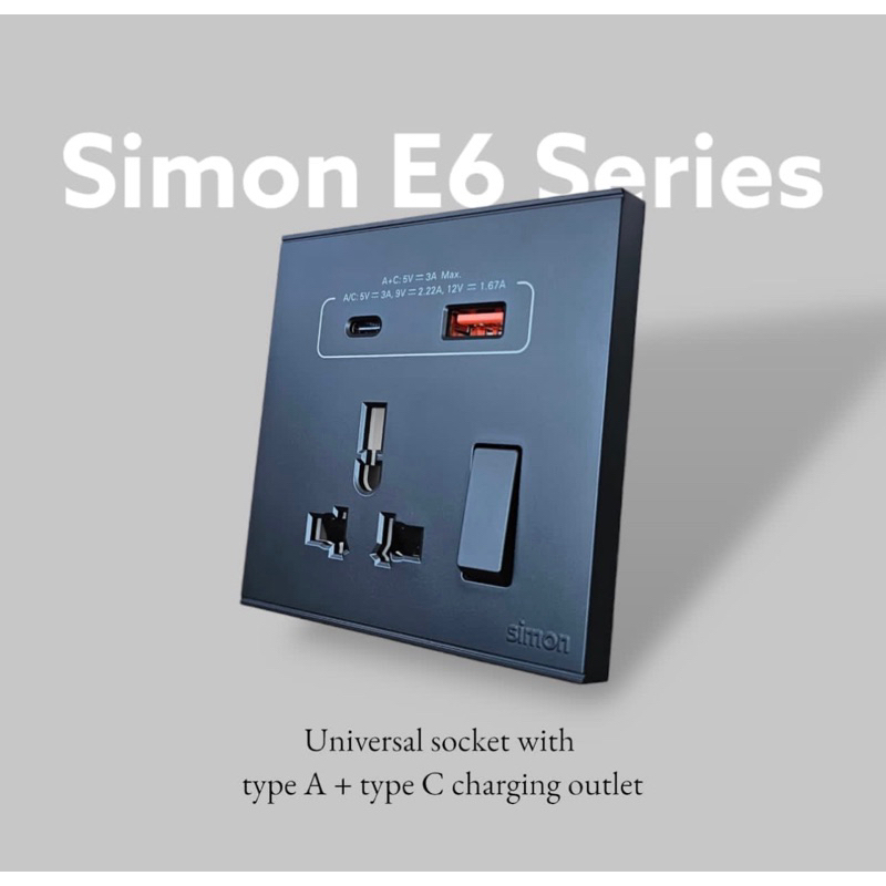 Simon E6 BK Universal USB+Type C | Shopee Malaysia