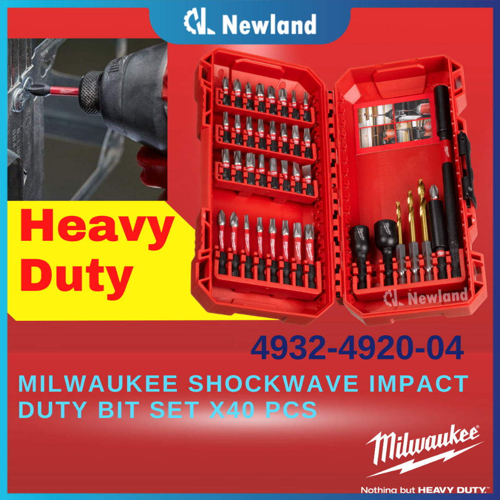 Milwaukee Shockwave Impact Duty Bit Set 40pcs (4932-4920-04) | Shopee ...