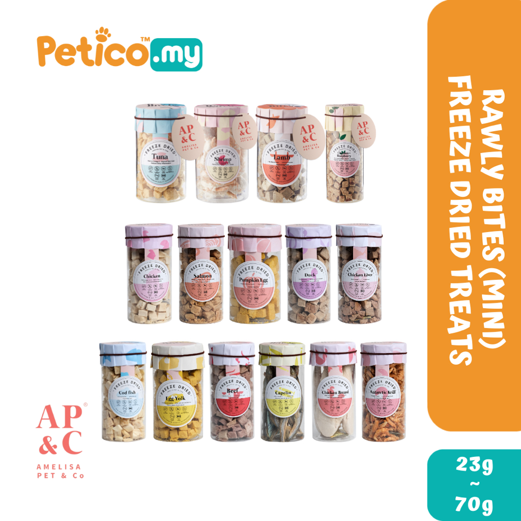 Amelisa Rawly Bites Mini Freeze Dried Treat (Lamb/ Chicken/ Shrimp ...