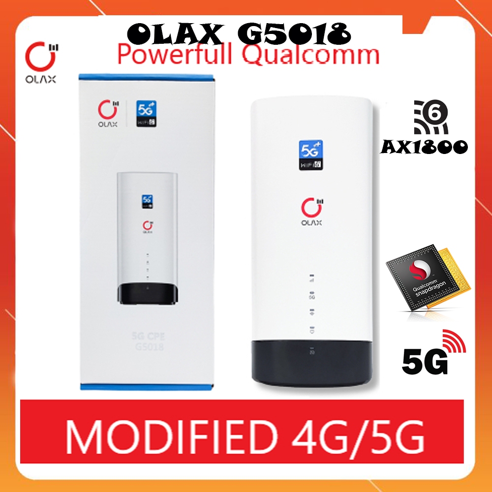 OLAX G5018 5G 4G MODEM WIFI6 LTE CAT22 CPE BYPASS UNLIMITED HOTSPOT TS9 ...