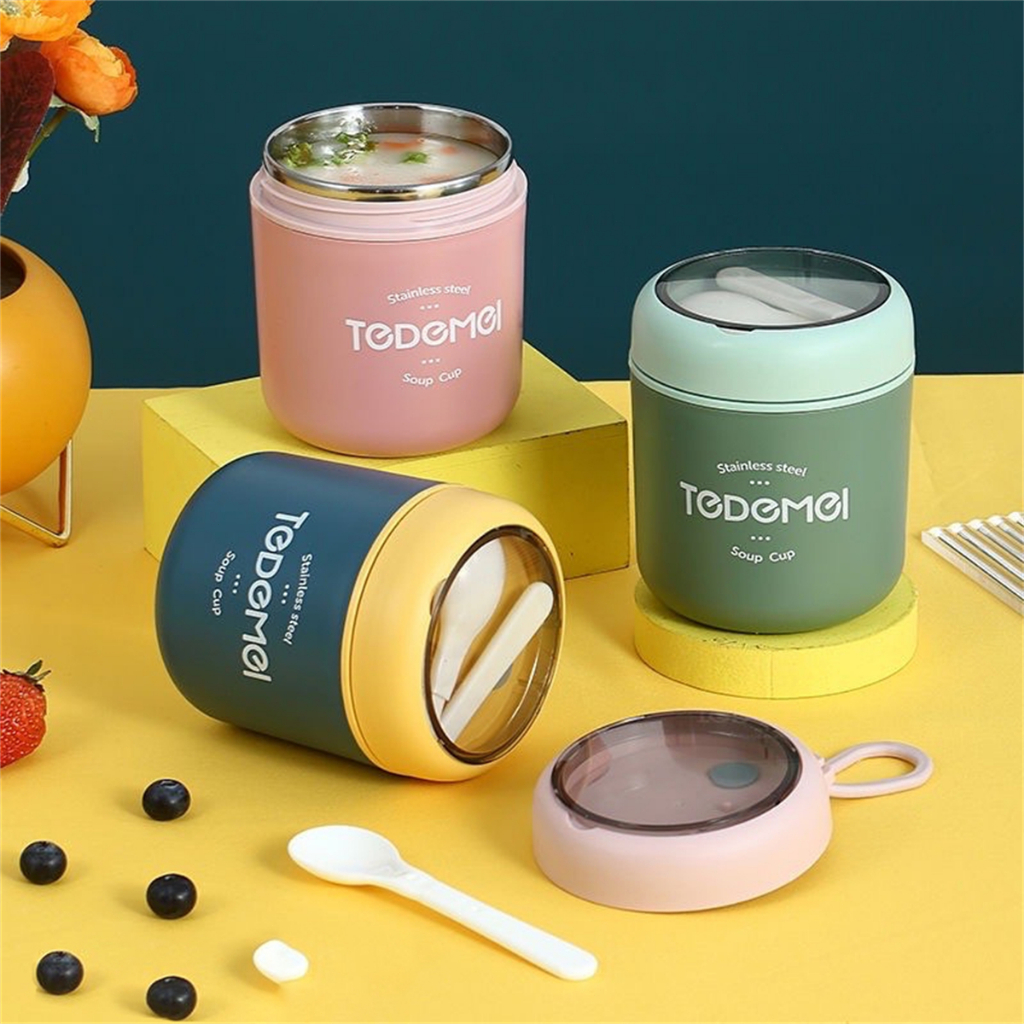 530ml Tedemei Stainless Steel Soup Container Thermal Container Soup Cup ...