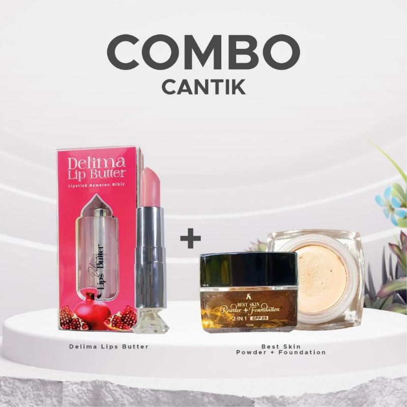 DHERBS SET COMBO DELIMA LIP BUTTER DAN SKIN POWDER PLUS FOUNDATION ...