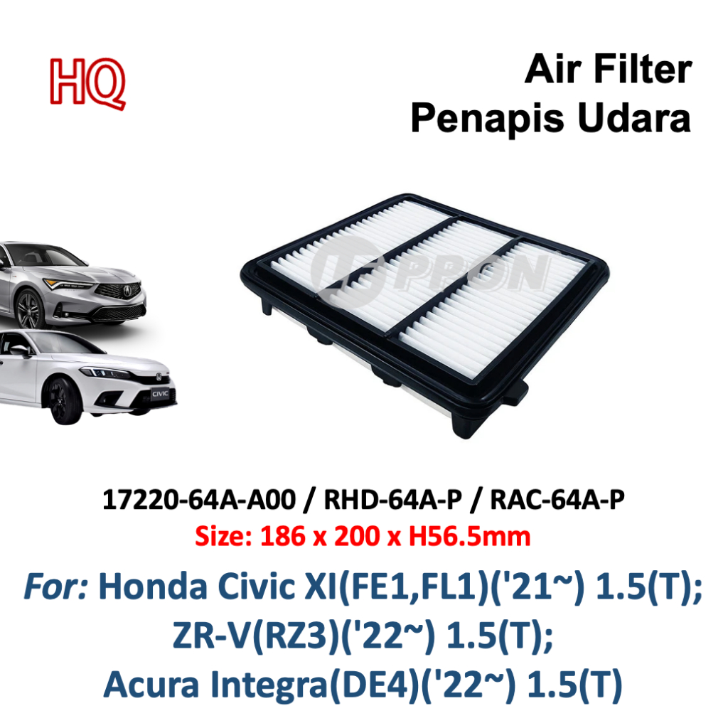 Leppon Air Filter Honda Civic XI (FE1,FL1) ZR-V(RZ3) Acura Integra(DE4 ...