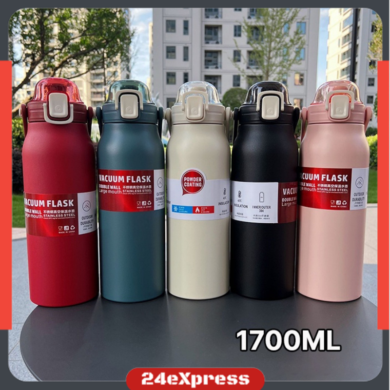 【READY】1700ML Heatproof Thermos Vacuum Water Kettle Cup 316 Stainless Steel Bekas Botol Air ...