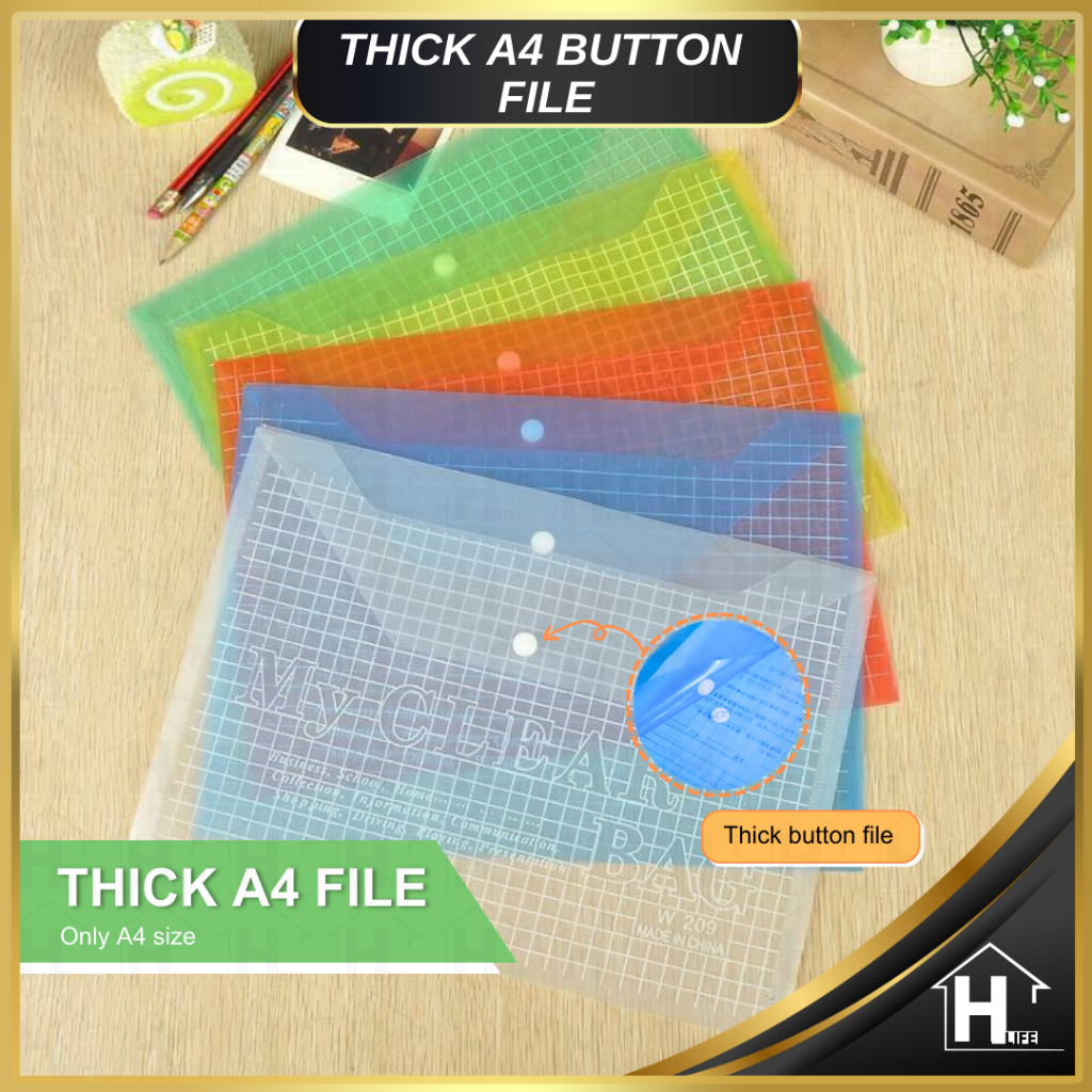 15c Thick A4 Button File Folder File Bag Office Document StationeryBag ...