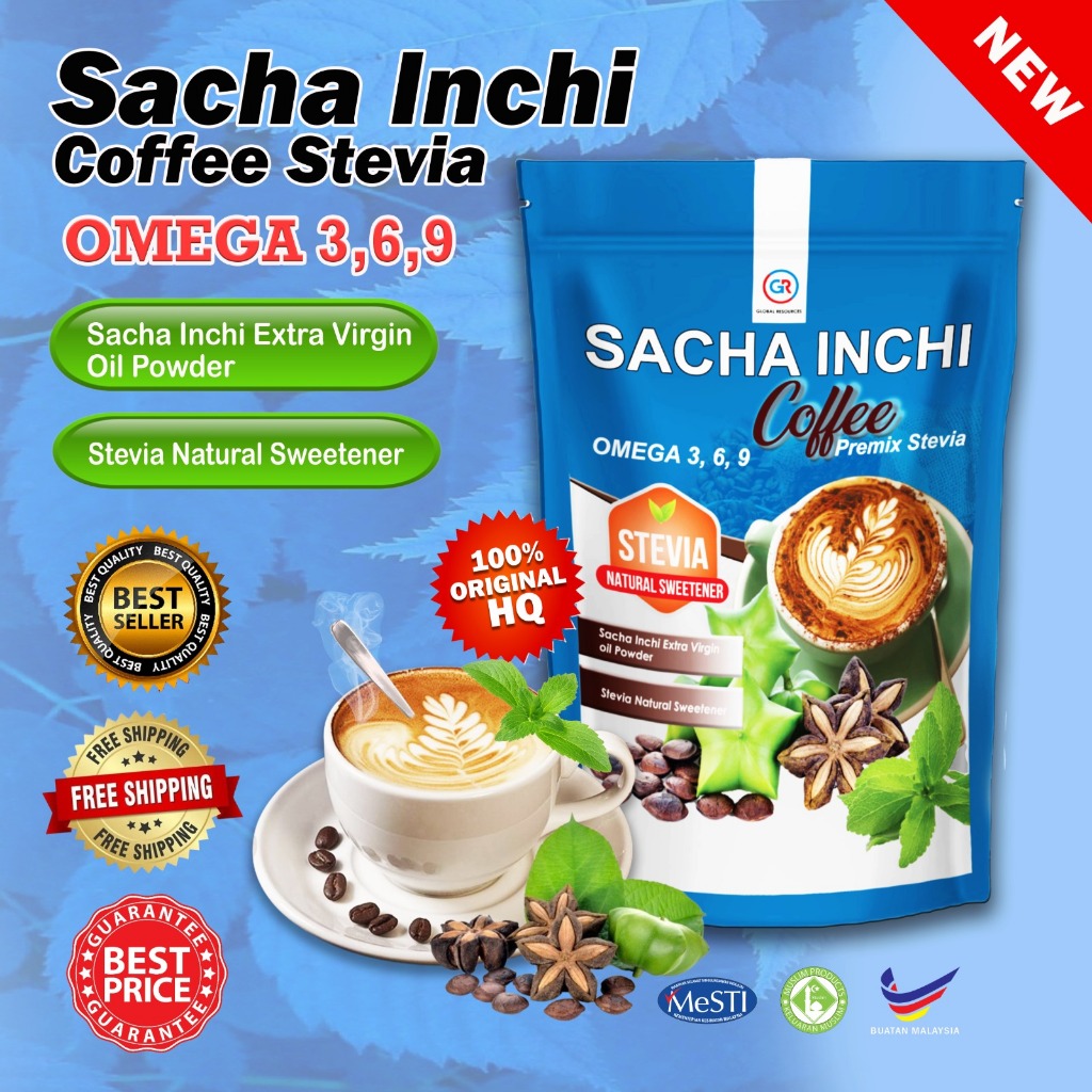 SACHA INCHI + STEVIA COFFEE ORIGINAL kopi sacha inchi stevia | Shopee ...
