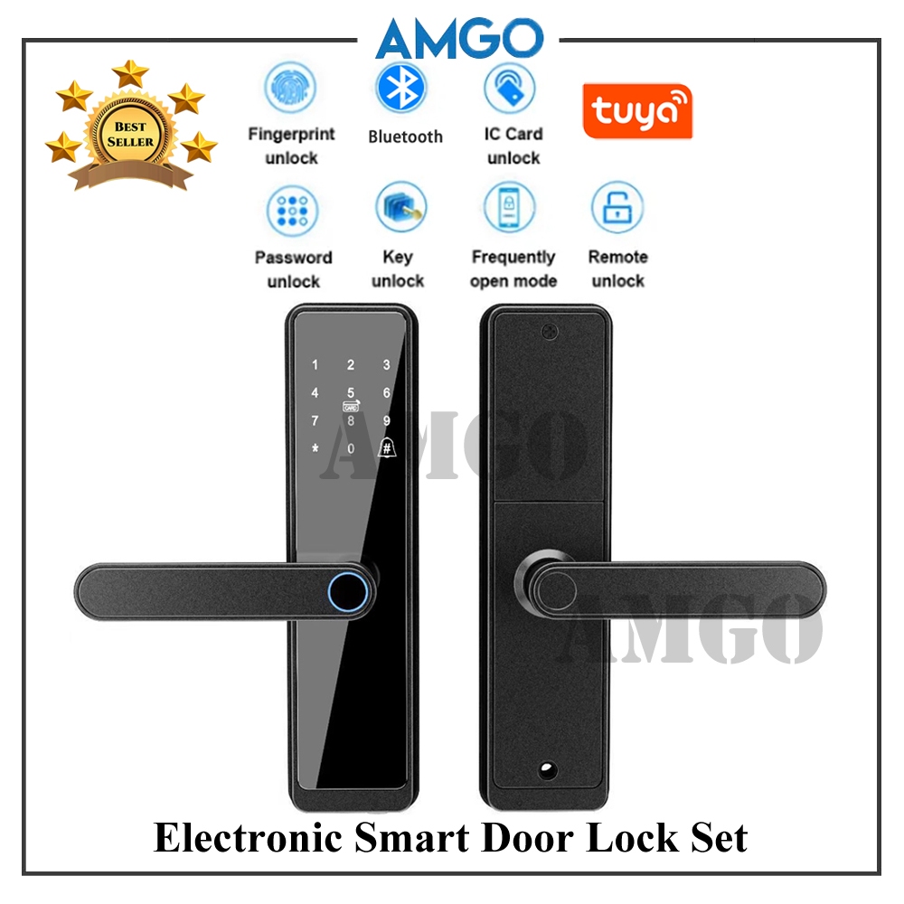 AMGO Smart Door Electronic Lock Set With Fingerprint Smart Lock With ...