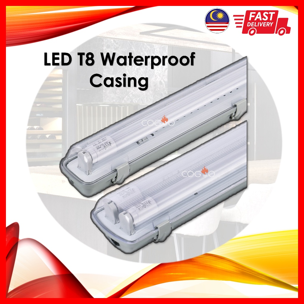 LED T8 Waterproof Casing Fitting 2FT 4FT Single Double Anti corrosive ...
