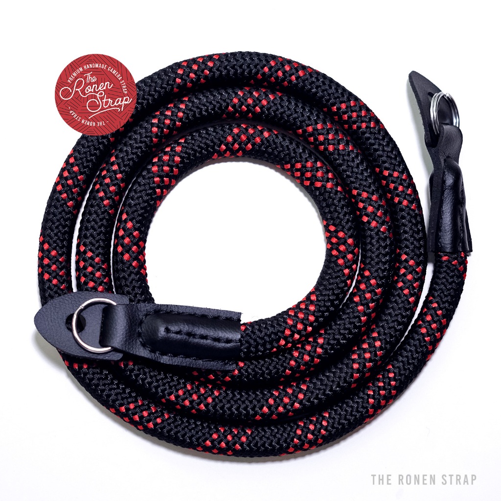 BLACK WITH RED DOTTED NYLON ROPE CAMERA STRAP FOR SHOULDER NECK STRAP ...
