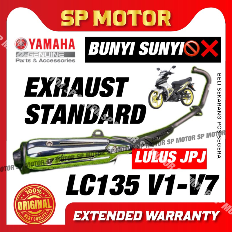 YAMAHA LC135 4S 5S (New) Standard Exhaust Pipe/ LC135 Ekzos V1 V2 V3 V4 V5 V6 V7, LC4S Ekzos STD ...