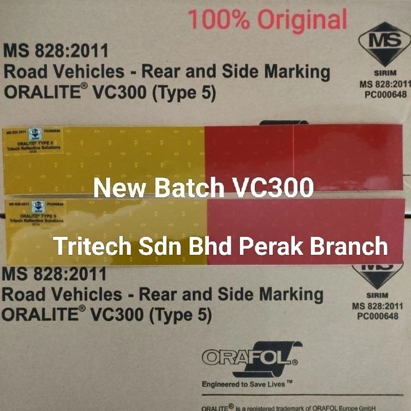 [Original]1pair:2pc 50mm x 300mm Oralite VC300 sirim MS828:2011 Lorry ...