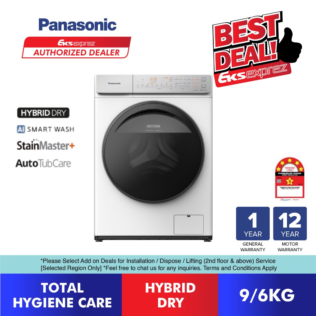 Panasonic Front Load Washer Dryer 9kg/6kg NA-S96FC1WMY - Gentle Dry ...