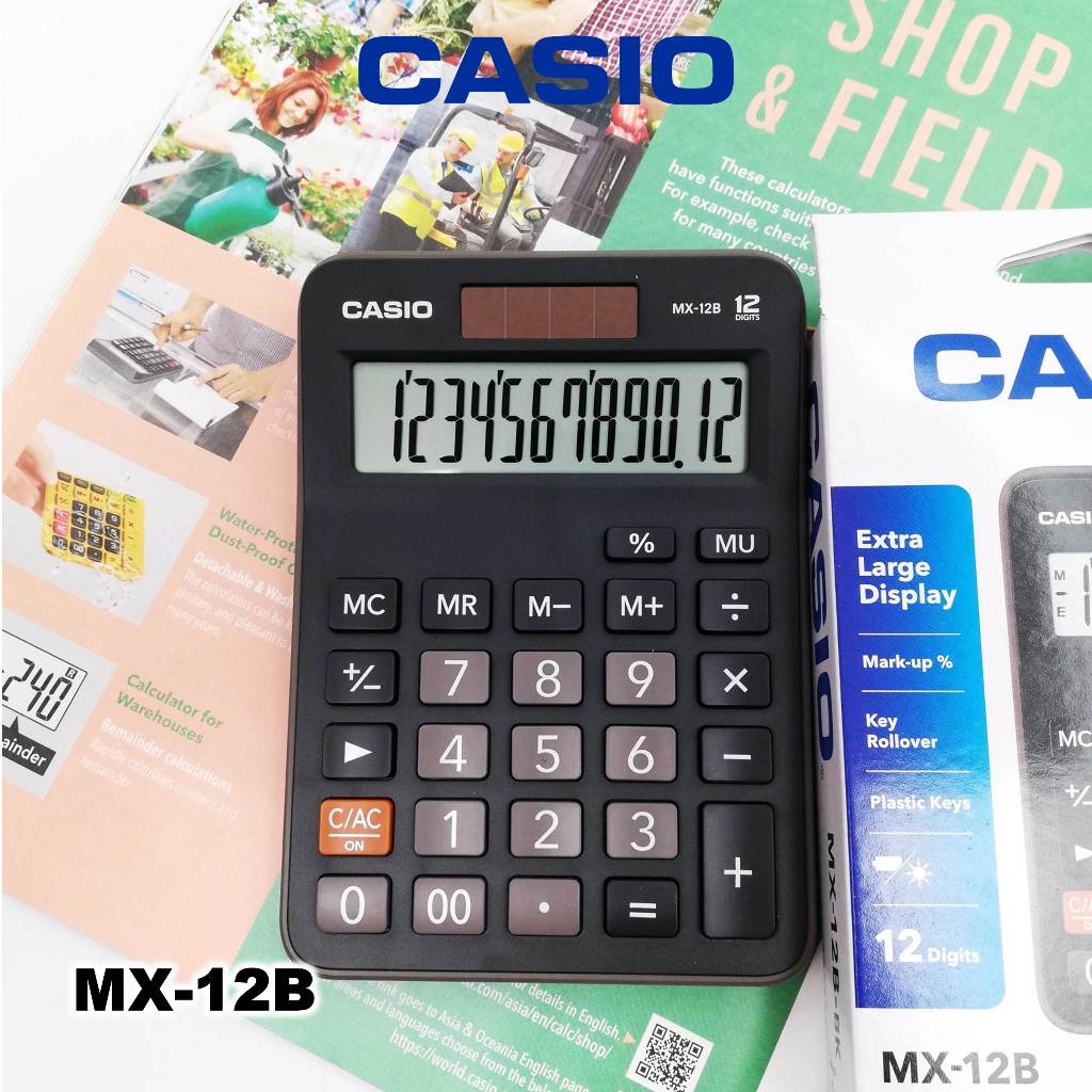 Casio MX-12B 12 Digital Dual Function Power Supply Mini Desk Type Calculator | Shopee Malaysia
