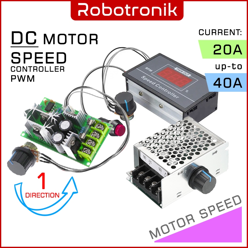 DC Brush Motor Speed Controller PWM (up-to 40A) Dimmer, Geared Gear ...