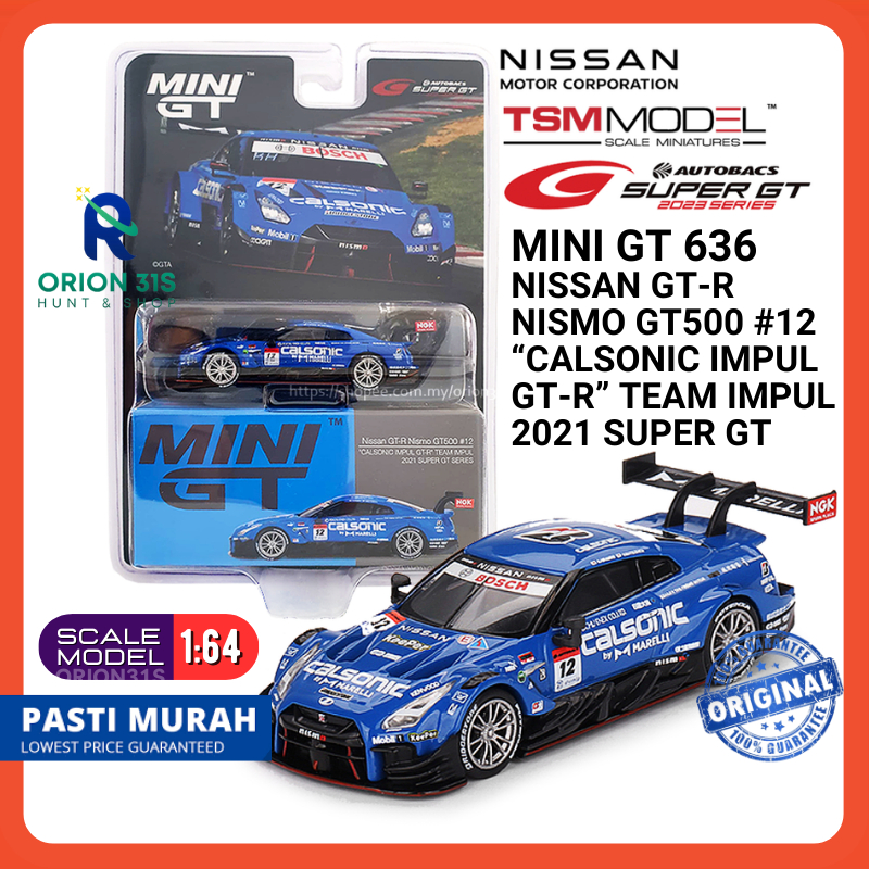 Mini GT Nissan GT-R Nismo GT500 #12 "Calsonic Impul GT-R" Team Impul ...