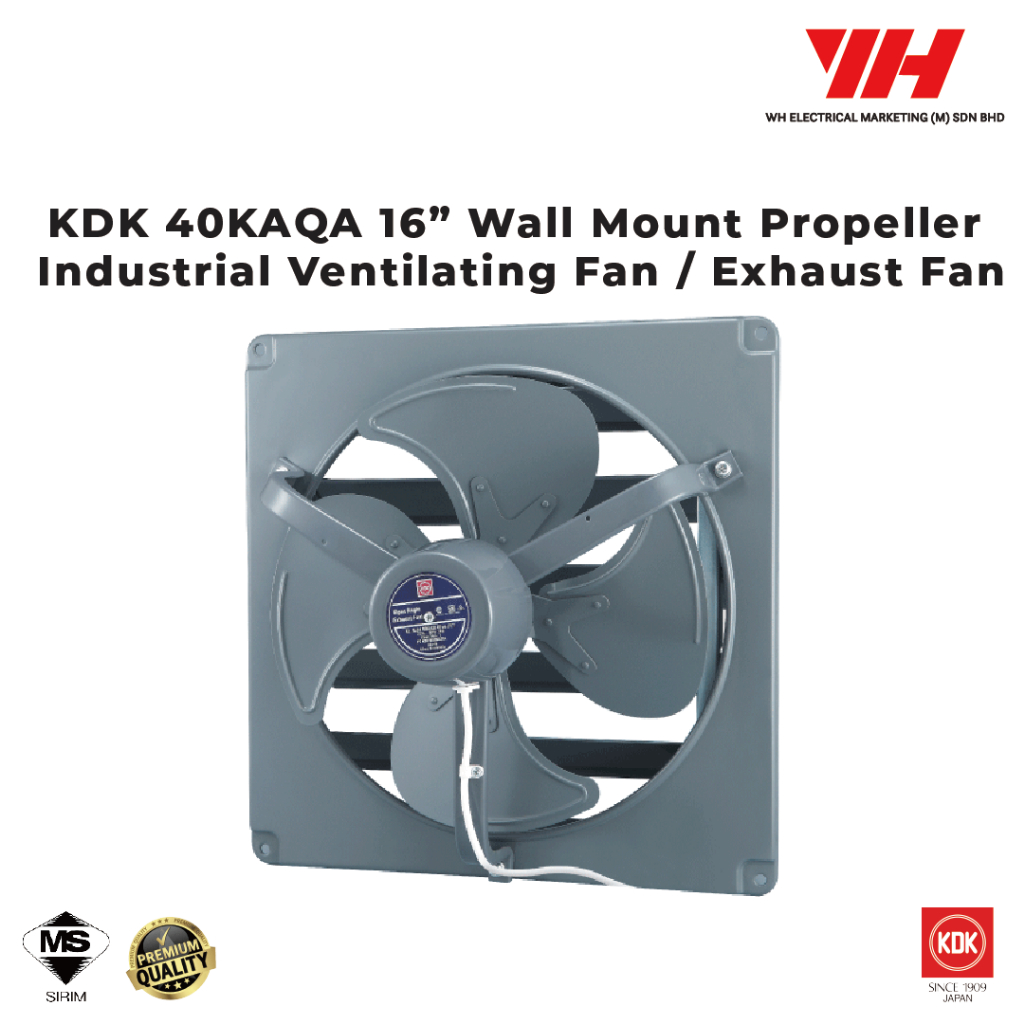 KDK 40KAQA 16" Wall Mounted Propeller Industrial Ventilating Fan With ...