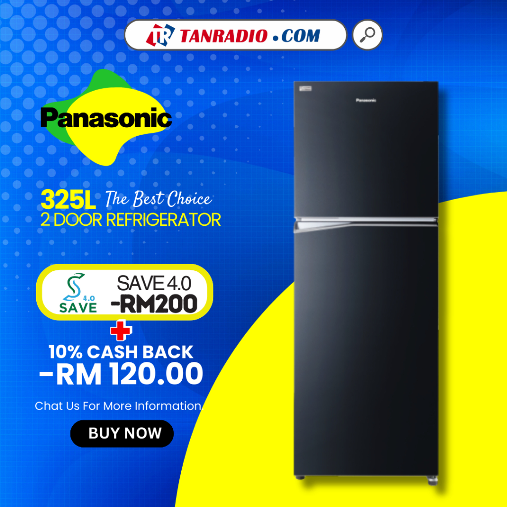 Panasonic 325L Inverter Energy Saving 2-Door Top Freezer Refrigerator ...