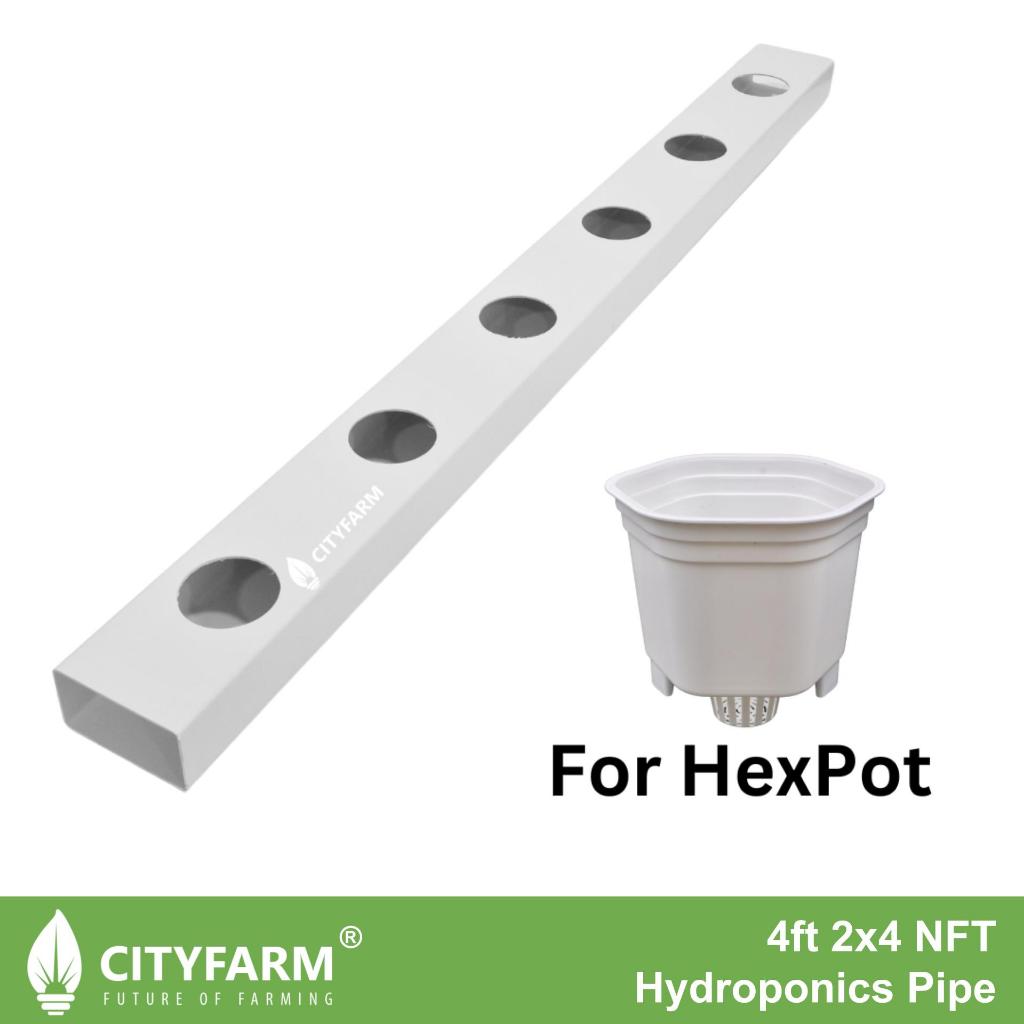 4ft (120cm) 2"x4" NFT Channel Hydroponics Pipe for Nutripot HexPot 6 ...