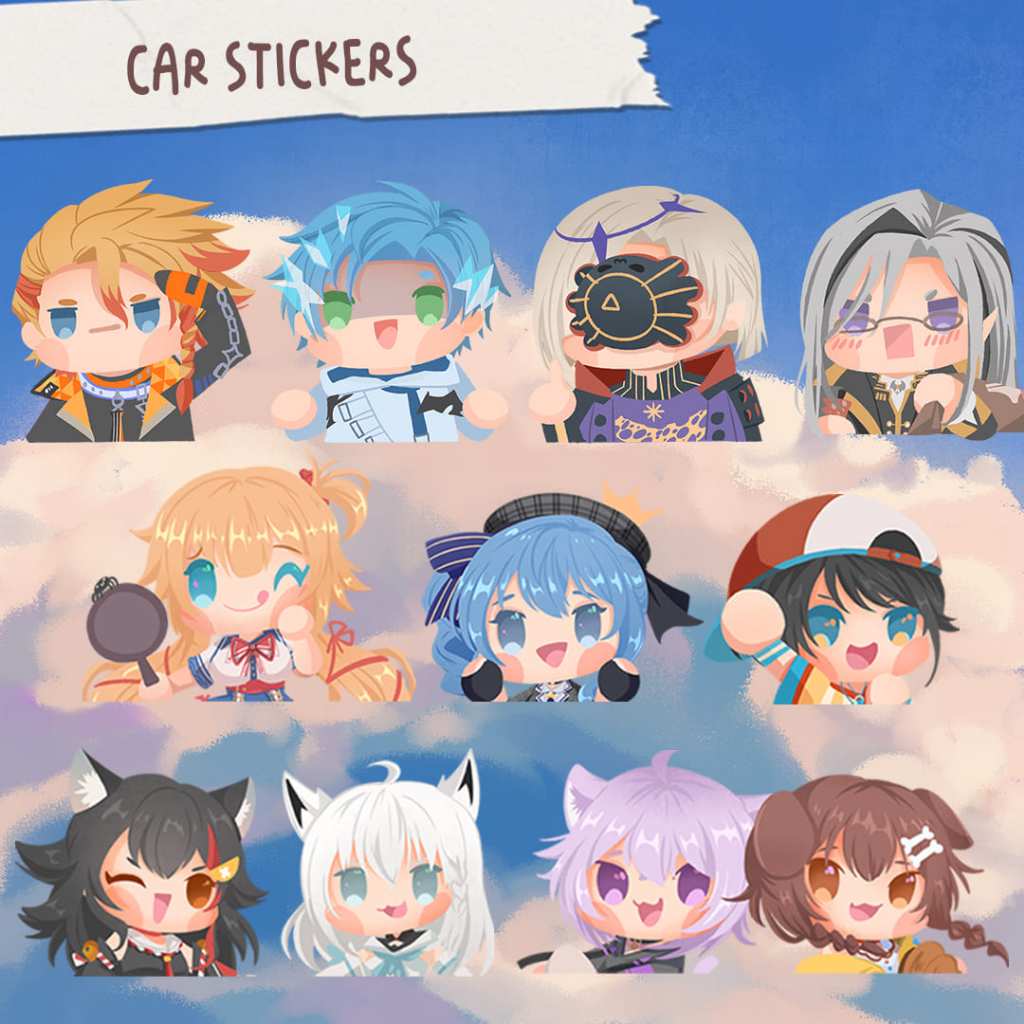 Holostars Hololive chibi Window stickers | Shopee Malaysia