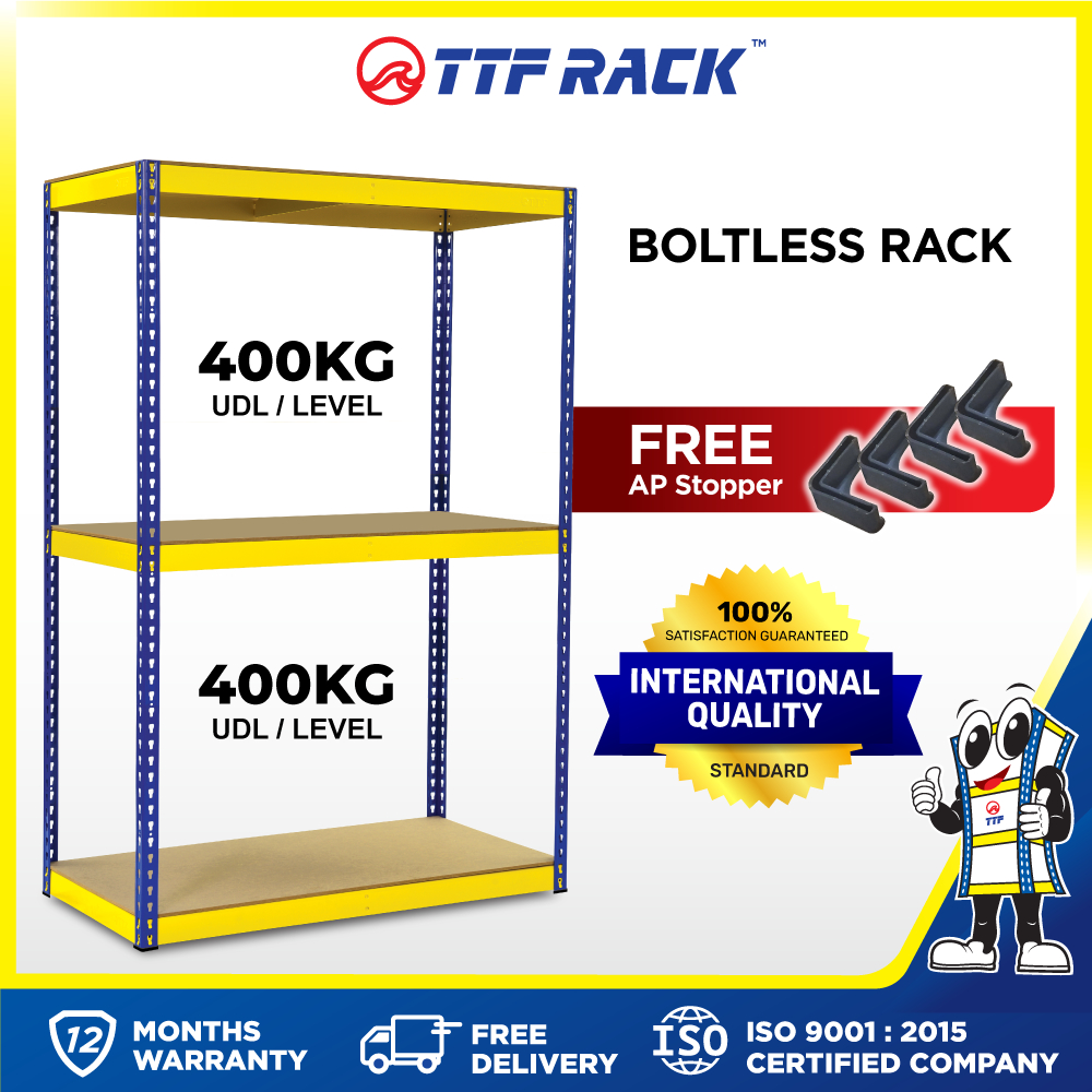 TTF Rack™ Boltless Rack H152-183cm D31-61cm/Rack 3 Level Rak Besi ...