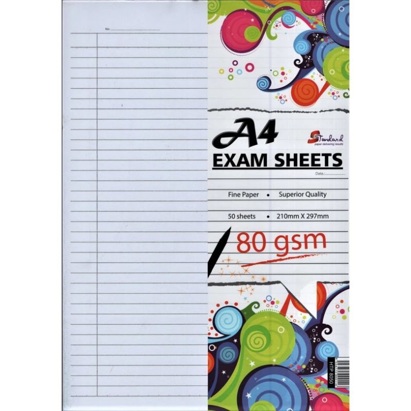 Standard A4 80gsm 50 Sheets Without Hole Foolscap Paper/ Exam Sheets ...