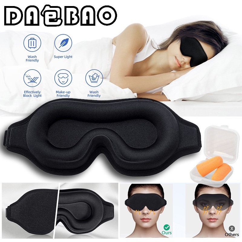 Sleep Mask for Unisex 3D Contoured Cup Eye mask Blindfold Block Out ...