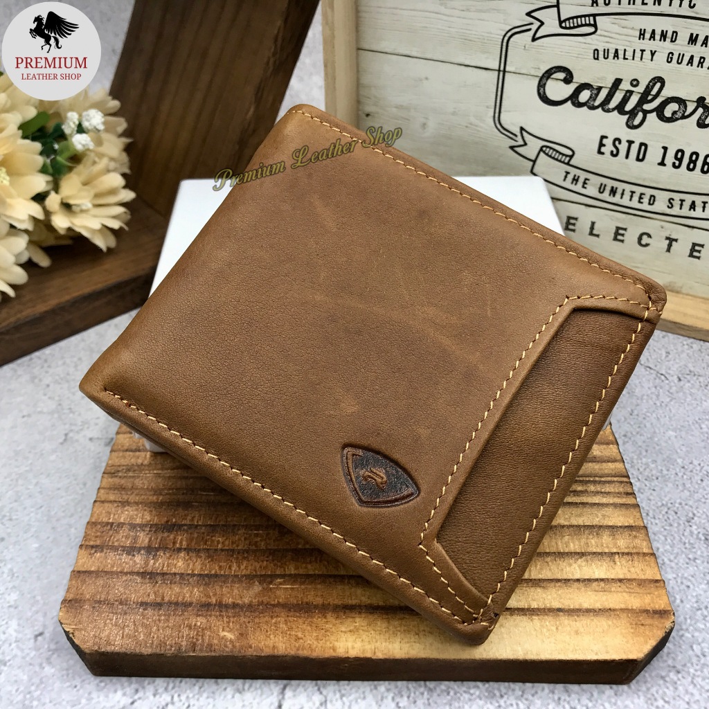 Rush Rider Leather Wallet Men Short Wallet Genuine Leather Dompet Kulit ...