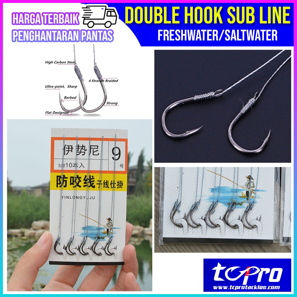Double Hook Sub-line Hooks High Carbon Steel Fishing Hook Line ...