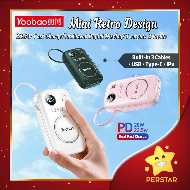 [ NEW + ORIGINAL ] YOOBAO M06 Super Mini Thin Super Fast Charge 22.5W ...