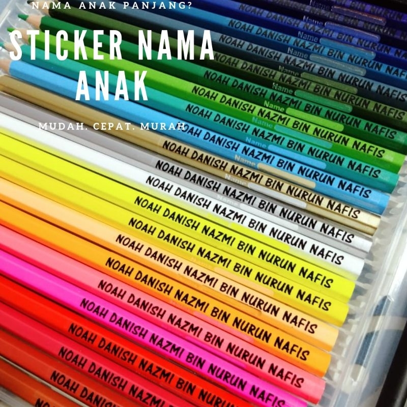 Sticker Label Nama Anak School Name Transparent / Mirrorcote | Shopee ...