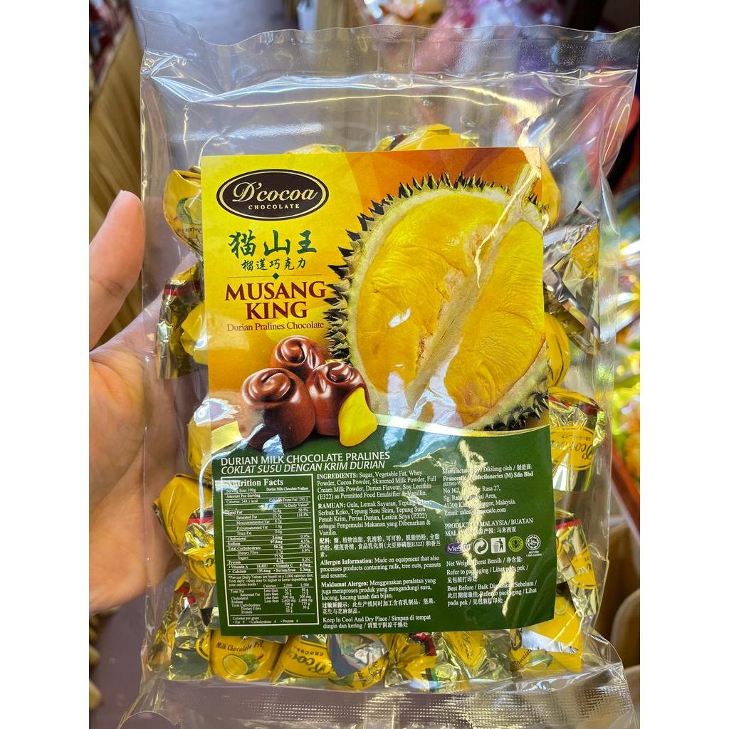 D'cocoa Musang King Durian Pralines Chocolate | 猫山王榴莲巧克力 250g | Shopee ...