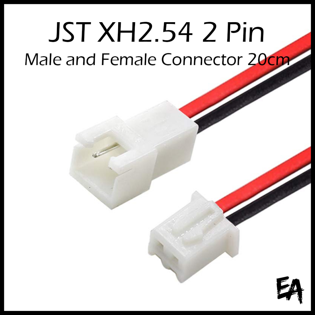 JST XH2.54 2Pin Male and Female Connector Wire Cable 20cm | Shopee Malaysia