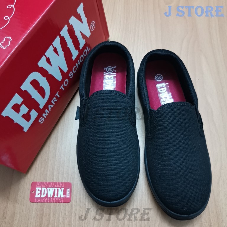 (SIZE 29 - 38) EW3001 EDWIN School Shoes / Black Shoes | Kasut Sekolah ...