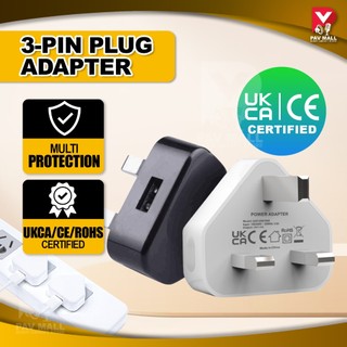 3-Pin Plug Charger Adapter 5V 1A / 5V2A 3 Pin UK Plug | USB Kepala ...