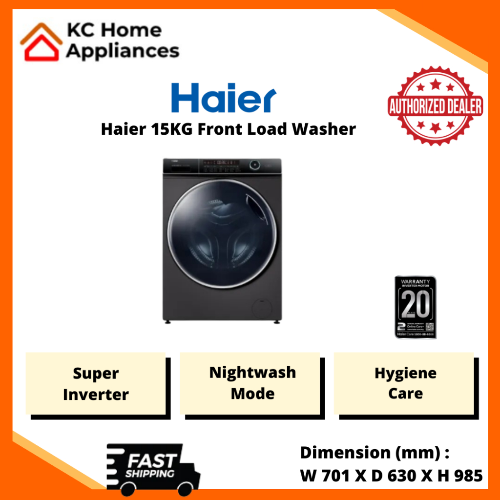 Haier 15KG Auto Washing Machine | Super Inverter | HW150-BP14986ES8 | 2 ...