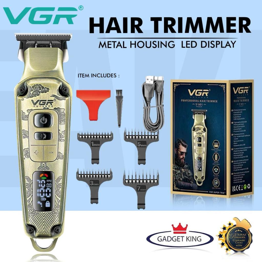 VGR V-901 Premium Metal Housing HairClipper LED Display Powder Metallurgic Blade 5500-7000 RPM 4 ...