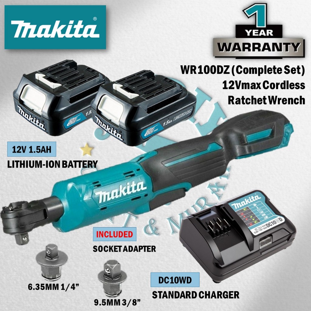 MAKITA WR100DZ 12Vmax Cordless Ratchet Wrench 9.5MM (3/8") | Shopee ...