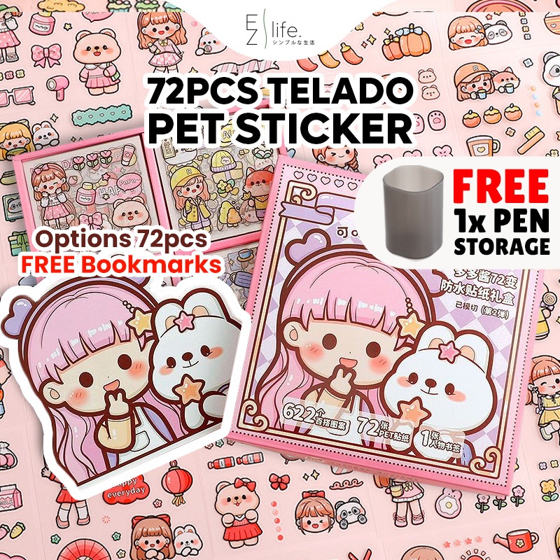 Clearance 72pcs Telado PET Sticker DuoDuo Cute Stickers Waterproof ...