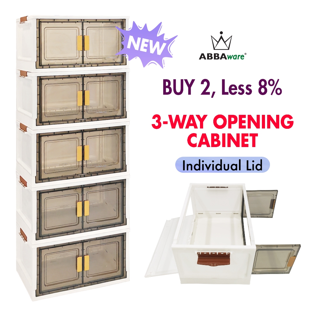 ABBAware 1/2/3/4/5 Layers Twin Doors Storage Cabinet/ Stackable ...