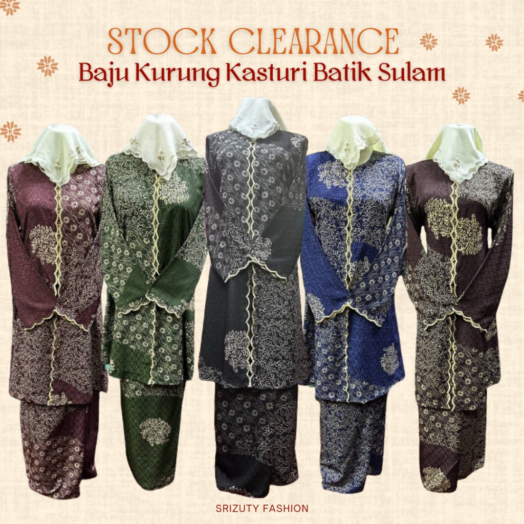 [Stock Clearance] Baju Kurung Kasturi Batik Sulam Raya 2024 | Shopee ...