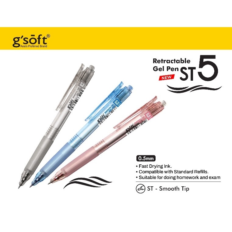 g'soft GP-GS-ST5 Retractable Gel Pen 0.5mm ( 1 pcs ) | Shopee Malaysia