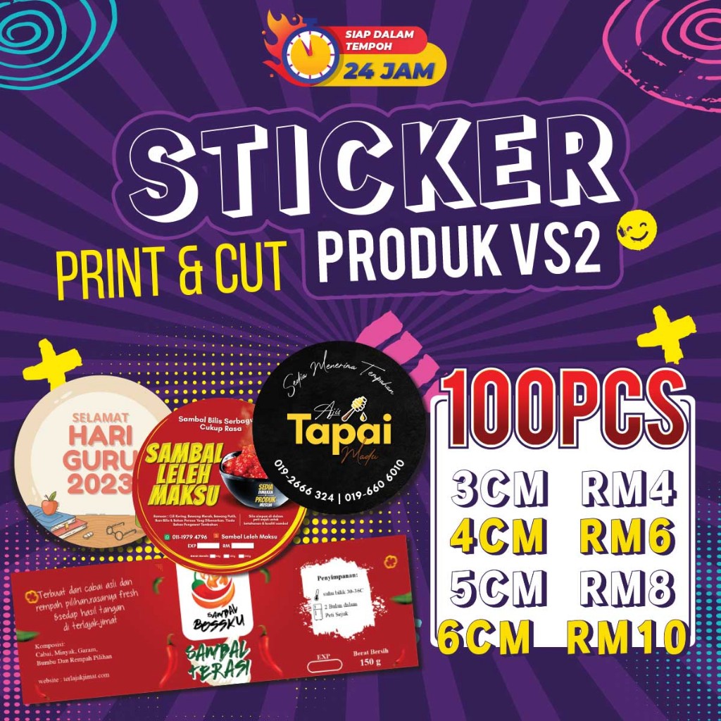 PRINT STICKER PRODUK @ LABEL PRODUK (MIRRORKOTE) | Shopee Malaysia