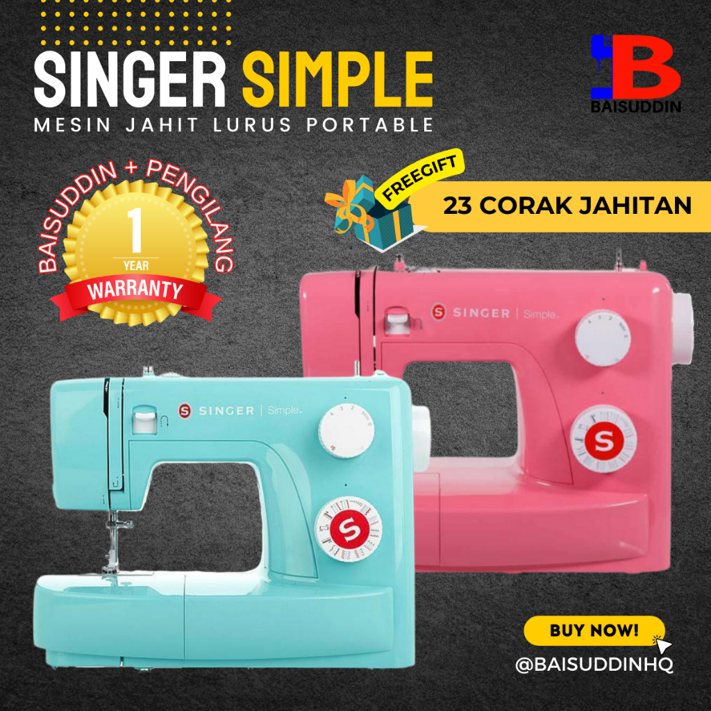 [ORIGINAL] SINGER SIMPLE 3223 Colored Simple Portable Sewing Machine ...