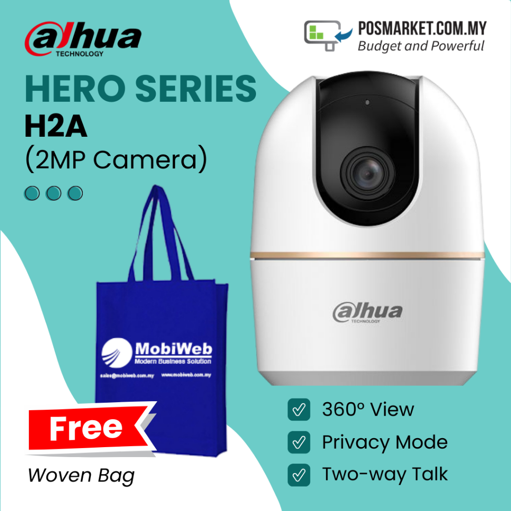 Dahua Hero Series H2A 2MP Smart Motion Tracking Human Detection CCTV Wireless IP Camera Free ...