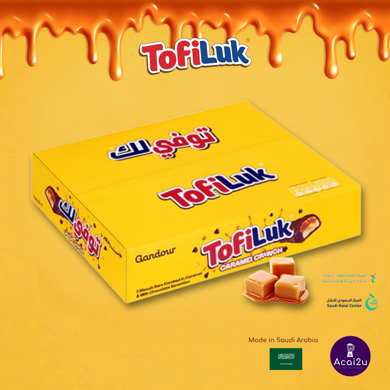 Tofiluk Caramel Crunch Chocolate Bar Two Fingers 396g 1 Box of 12 ...
