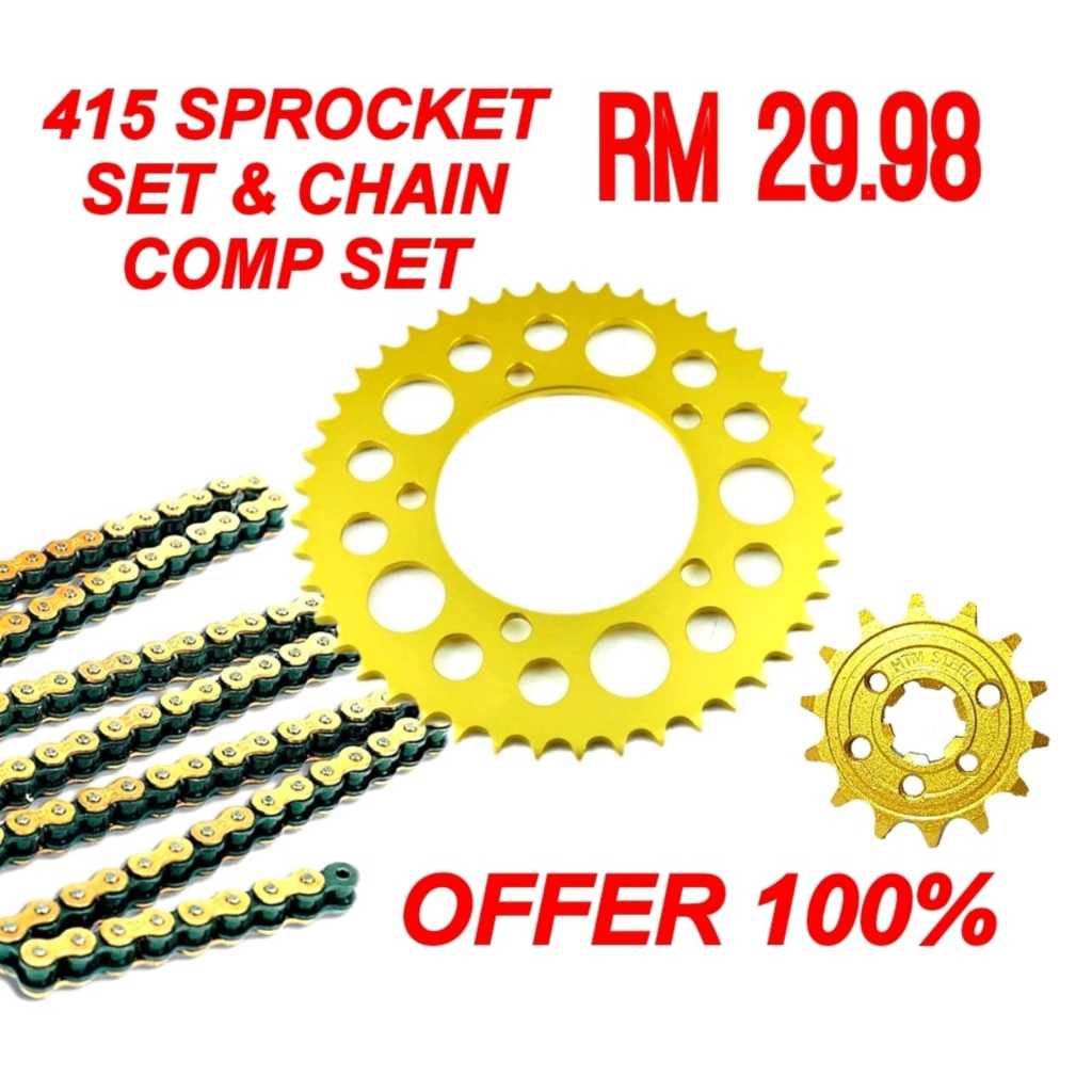 RFS150 415 SPROCKET SET OFFER 100% YB3L YTZ5 YTZ5S YTZ6V YB5L YTX7A YB3 ...