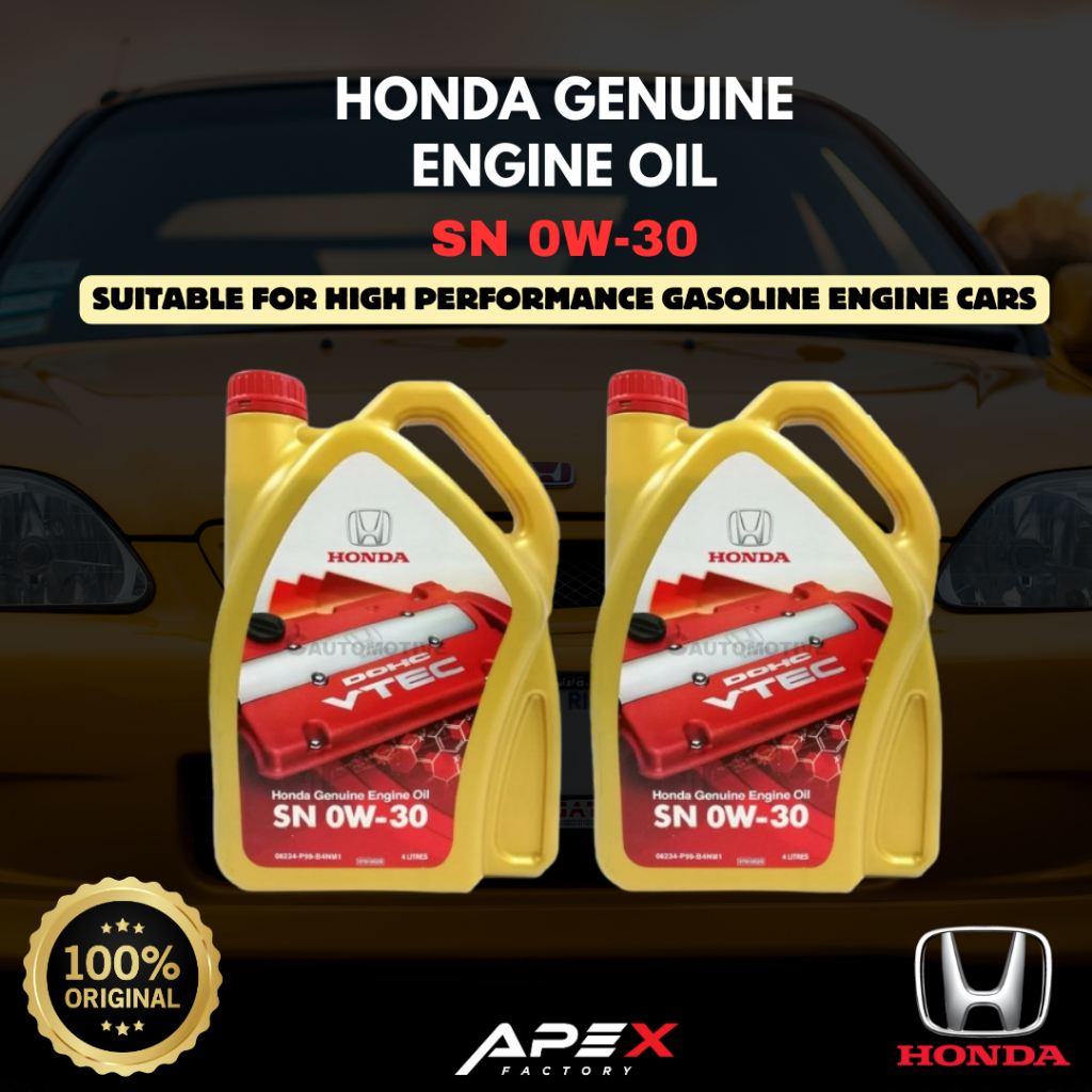 HONDA GENUINE ENGINE OIL FULLY SYNTHETIC SN 0W-30 MINYAK HITAM HONDA ...